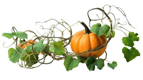 Premium Ai Image A Pumpkin With Leaves And Vines On It