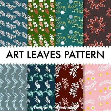 아트 나뭇잎 패턴 원활한 배경 벡터 Eps Uidownload
