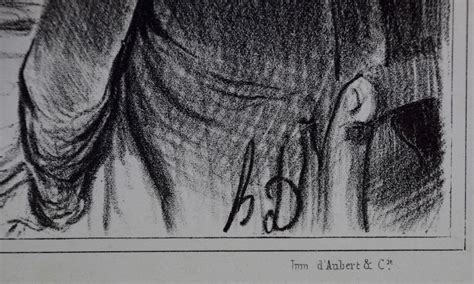 Honoré Daumier Daumier Satirical Lithograph Depicting French Men