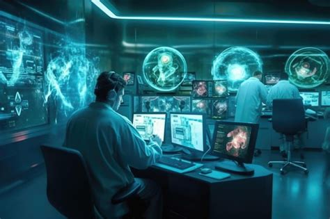 Premium Ai Image Group Of Scientists In A Research Laboratory Made With Generative Ai Technology