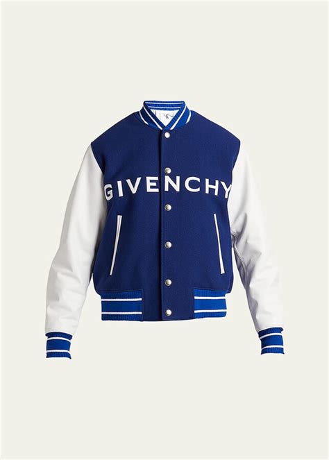 Givenchy Mens Wool And Leather Varsity Jacket Shopstyle