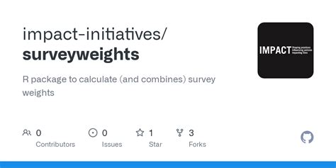 Github Impact Initiativessurveyweights R Package To Calculate And Combines Survey Weights