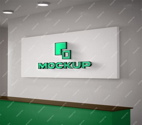 Premium Psd Glass Logo Mockup Design