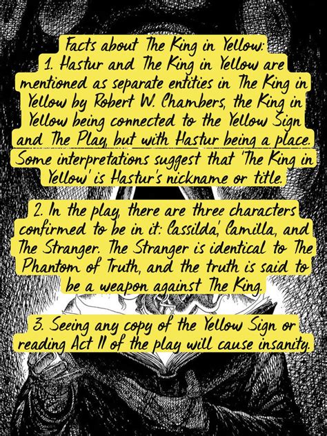 Facts About The King In Yellow 1 Hastur And The King In Yellow Are