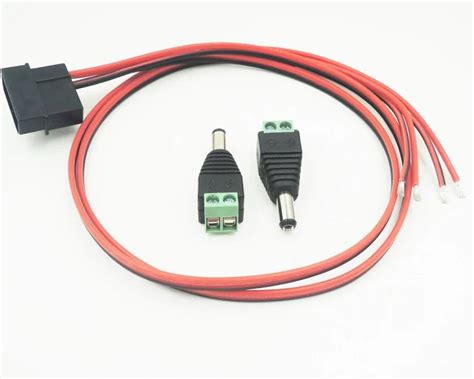 PC DIY 4 Pin IDE Molex TO 12V DC Power Jack Connector Plug 2 5 5x2 1mm Adapter In Computer