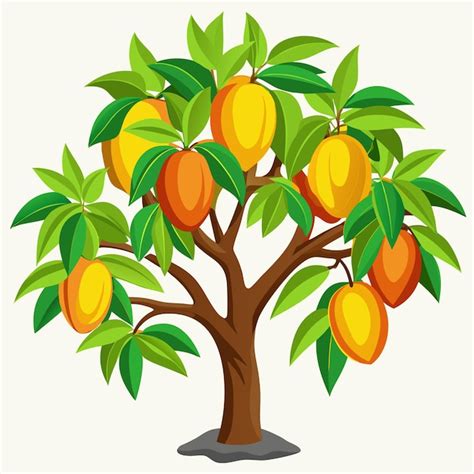 Mango Tree Vector Illustration Premium AI Generated Vector