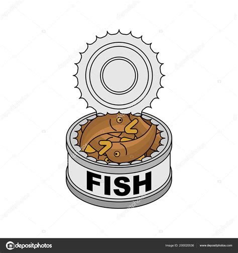 통조림된 격리입니다 물고기 일러스트 스톡 벡터 ©popaukropa 200020536
