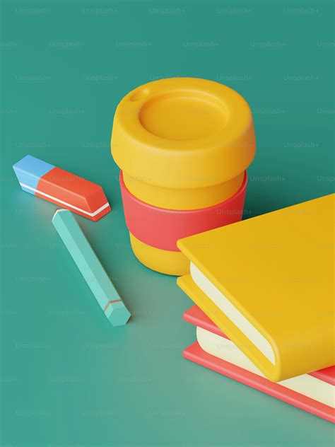 노란 컵 옆에 있는 책 더미 사진 Unsplash의 어린이 책 이미지