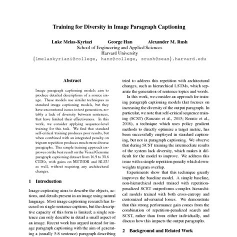 Training For Diversity In Image Paragraph Captioning Acl Anthology