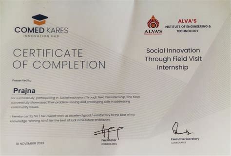 Prajna Kulal On Linkedin I Am Pleased To Announce That I Have Completed My Internship At Comed