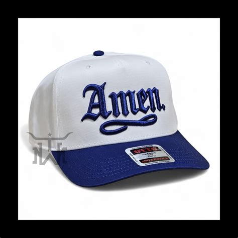 Amen Embroidered Snapback Hat Old English Faith Streetwear Etsy