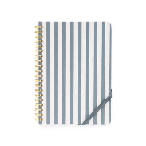 Mini Spiral Bound Notebook Blue Stripe Sugar Paper