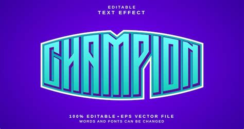 Tema De Estilo De Texto De Campeón De Efecto De Estilo De Texto