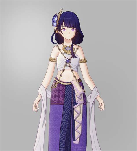 Raiden Shogun In Ancient Thai Costume Fanart Revealing Outfits