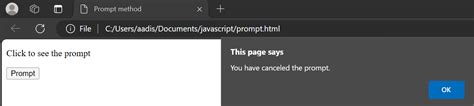 Javascript Popup Boxes Alert Prompt And Confirm Methods