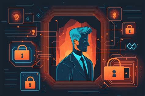 Premium AI Image Businessman Finger Scan Identification Access Data Protection Cyber Security