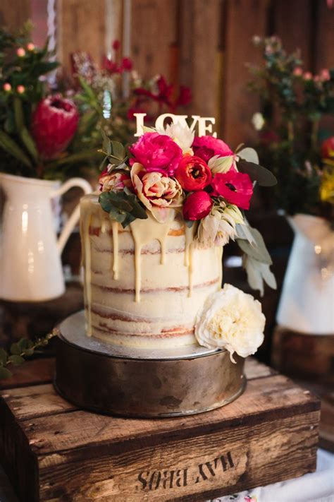 Semi Naked Tall Single Tier Wedding Cake Chic Vintage Brides Chic
