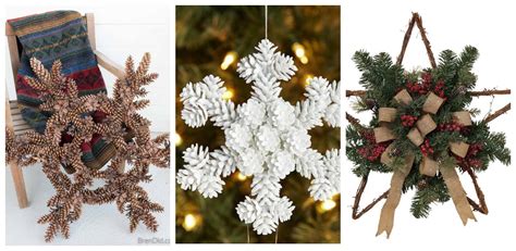 Сніжинки з ялинкового гілля та шишок 20 нових ідей Моє домашнє натхнення
