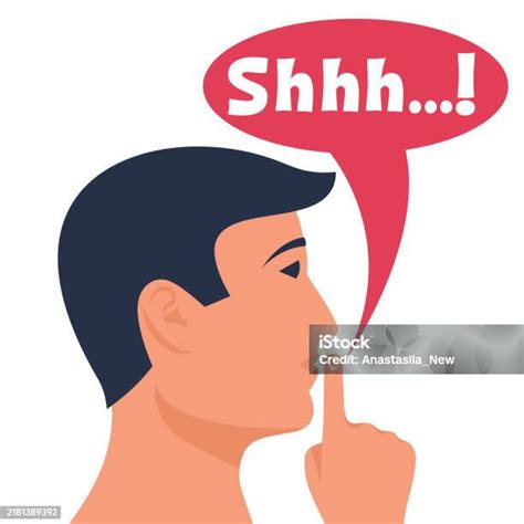 Man Showing Shhh Sign With Finger Near Lips Man Saying Hush Be Quiet
