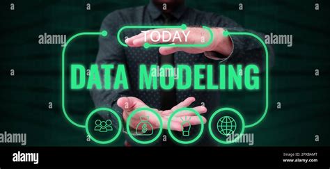 Sign Displaying Data Modeling Business Concept Process Of Transferring