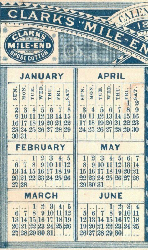 1880s 90s Clarks Mile End Spool Cotton Calendar Boy Angel On A Limb