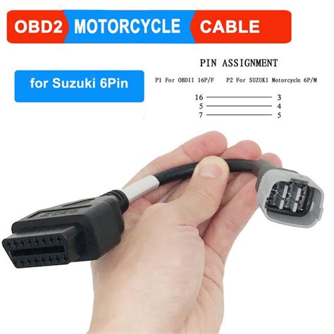 Obd2 Cable Adapter For Motorcycle สายแปลง สายobd2 สำหรับอ่านค่า สแกนโค๊ด ลบโค๊ด Ecu มอเตอร์ไซค์