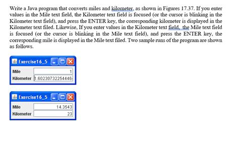 Solved Write A Java Program That Converts Miles And Chegg Com
