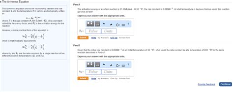 solved the arrhenius equation shows the relationship between