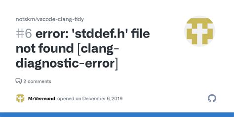 Error Stddef H File Not Found Clang Diagnostic Error Issue Notskm Vscode Clang Tidy