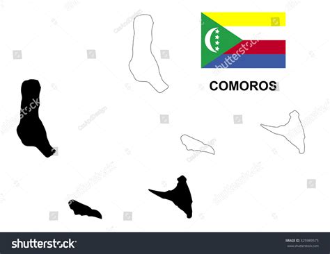 Comoros Map Vector Comoros Flag Vector Stock Vector Royalty Free 325989575 Shutterstock