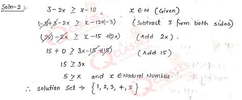 class10 icse maths important questions chapter linear inequations