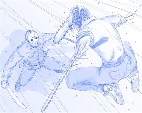 Denji And Jason Voorhees Chainsaw Man And 1 More Drawn By Viperxtr