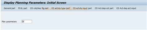 KPY SAP Tcode Display Planning Parameters