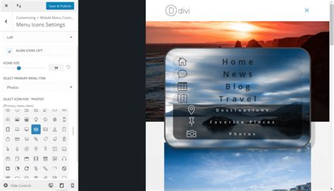 Divi Plugin Highlight Mobile Menu Customizer