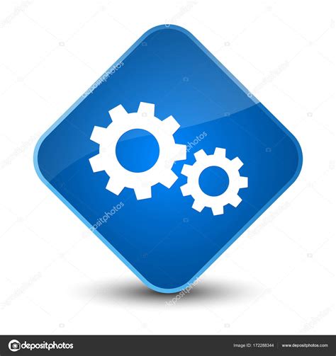 Process Icon Elegant Blue Diamond Button Stock Photo FR Design