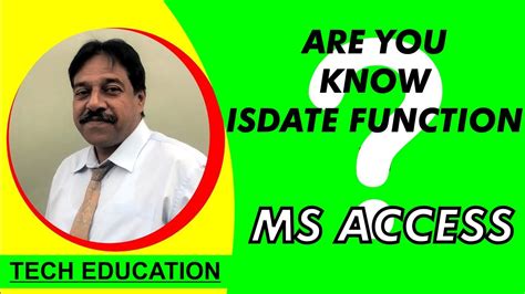 Isdate Function In Ms Access Ms Access Access Function Youtube
