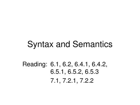 PPT Syntax And Semantics PowerPoint Presentation Free Download ID