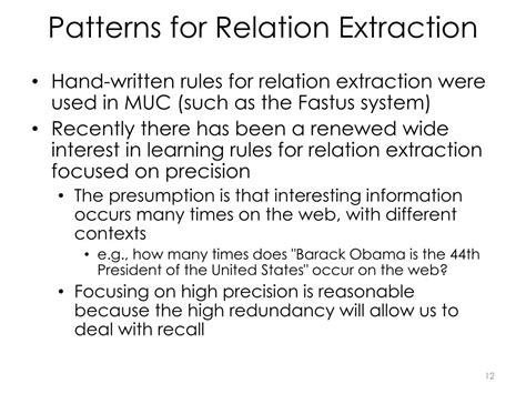 Ppt Information Extraction Lecture 7 Relation Extraction Powerpoint