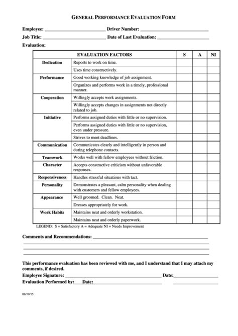 109 Performance Evaluation Forms And Templates Free To Download In Pdf
