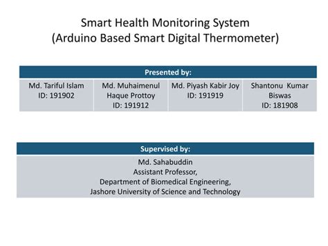 Arduino Based Digital Smart Thermometerpptx Consumer Electronics