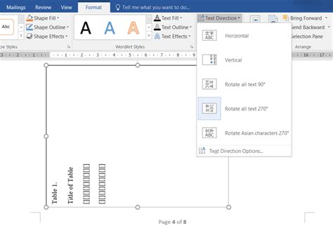 Rotate Text And Table In Portrait Page In Word 2010 Super User
