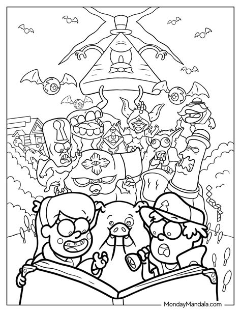 Gravity Falls Characters Coloring Pages 2025