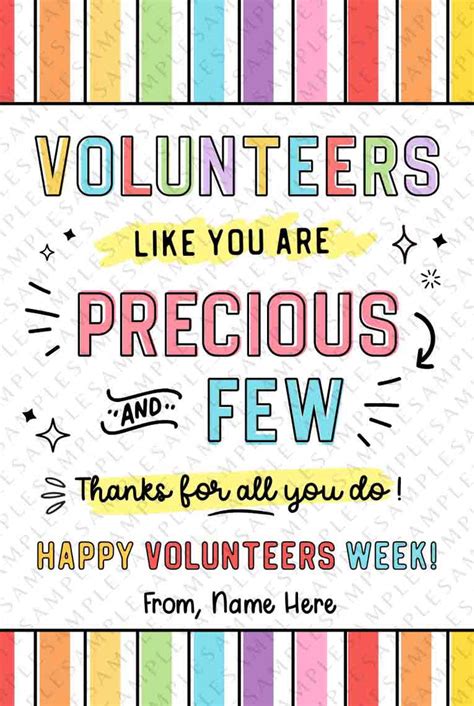 Volunteer Appreciation Ts Tag Editable Printable Volunteer Thank Yo