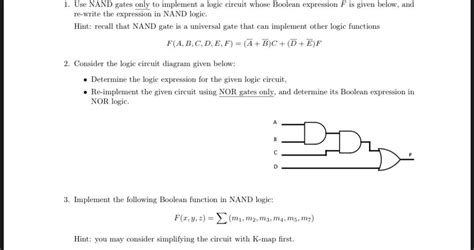 Solved 1 Use Nand Gates Only To Implement A Logic Circuit