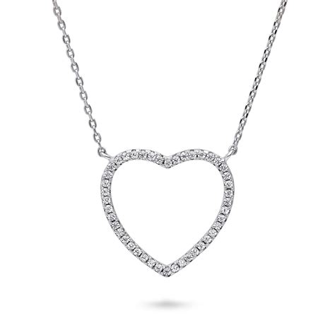 Berricle Sterling Silver Open Heart Cubic Zirconia Cz Fashion Pendant