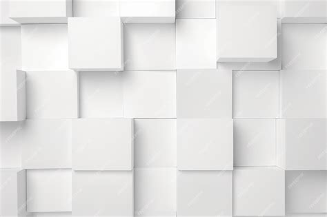 Premium Ai Image Abstract White Geometric Background With Cubes