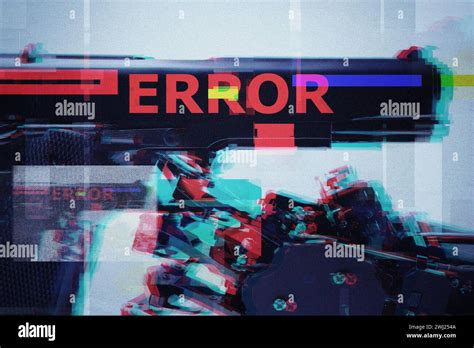 Robotic Hand With Handgun Aiming In Wrong Direction Fatal AI Error Glitch And Noise Effects