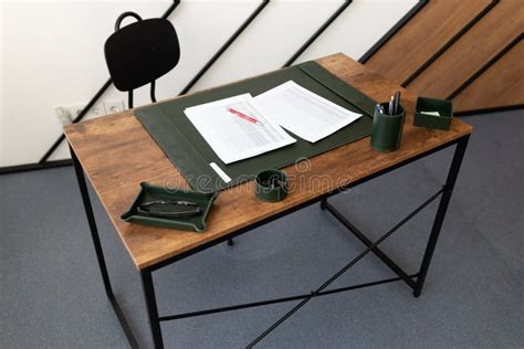 Workplace In The Office With Documents On The Table Stock Image Image