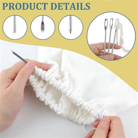 Drawstring Threader Tool Set Stainless Steel Sewing Loop Turner Hooks With Latch Flexible