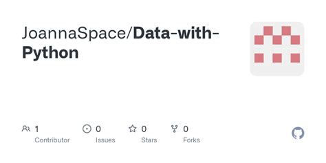 GitHub JoannaSpace Data With Python